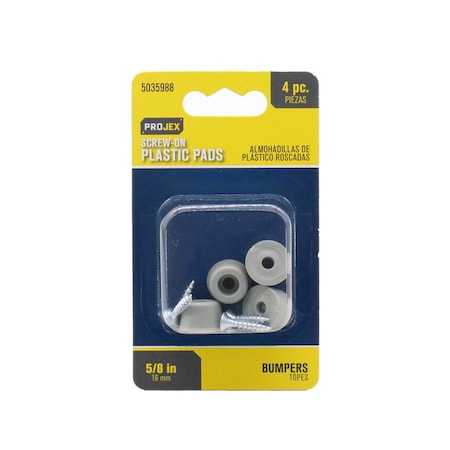 Projex Projex Plastic Bumper Pad Gray Round 5/8 in. W 4 pk P0122 | Zoro