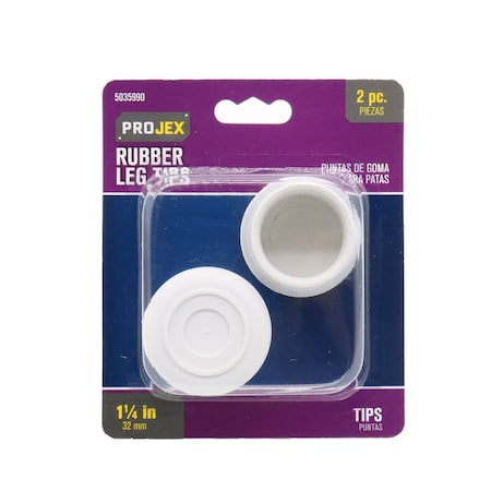 Projex Projex Rubber Leg Tip Off-White Round 1-1/4 in. W 2 pk P0066 | Zoro