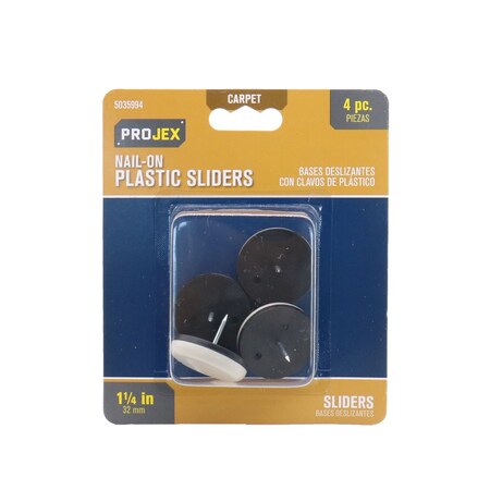 Projex Projex White 1-1/4 in. Nail-On Plastic Sliders 4 pk P0030 | Zoro