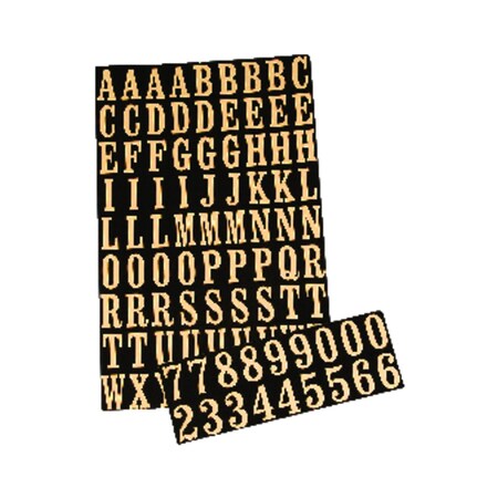 Hy-Ko 1 in. Reflective Gold Polyester Self-Adhesive Letter and Number ...