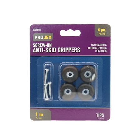 Projex Projex Plastic Heavy Duty Anti-Skid Pad Black Round 1 in. W 4 pk ...