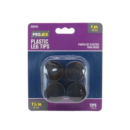 Projex Projex Plastic Leg Tip Black Round 1-1/8 in. W 4 pk P0075 | Zoro