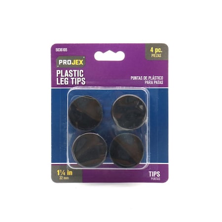 Projex Projex Plastic Leg Tip Black Round 1-1/4 in. W 4 pk P0076 | Zoro