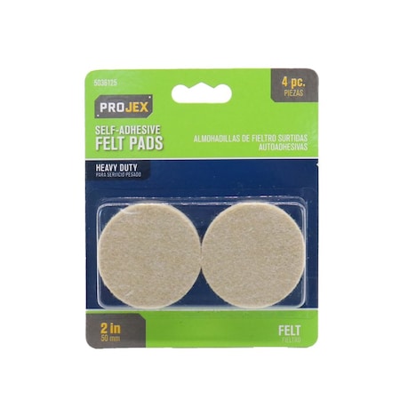 Projex Projex Felt Self Adhesive Surface Pad Brown Round 2 in. W 4 pk ...