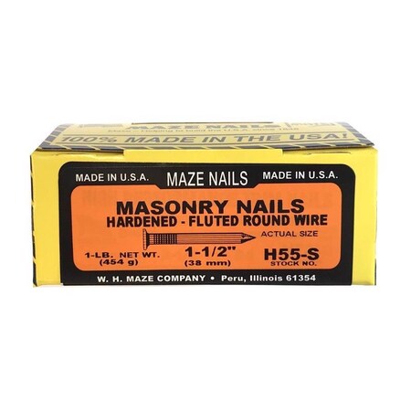 Maze Nails Maze 1.5 in. Masonry Heat Treated Carbon Steel Nail Flat ...