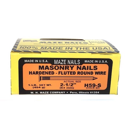 Maze Nails Maze Nails 2.5 in. Masonry Heat Treated Carbon Steel Nail ...
