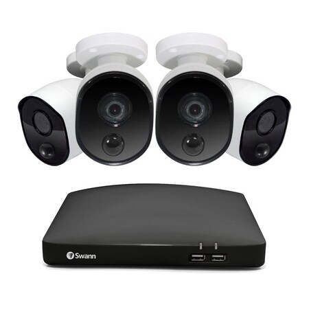 Swan Swann Hardwired Indoor and Outdoor Smart-Enabled DVR Security ...