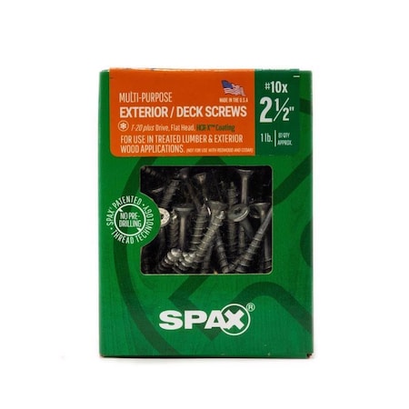 Spax SPAX No. 10 in. X 2-1/2 in. L Gray Star Flat Head Deck Screws 1 lb ...
