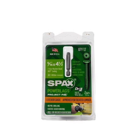 Spax SPAX PowerLags 5/16 in. X 4-1/2 in. L Washer High Corrosion ...