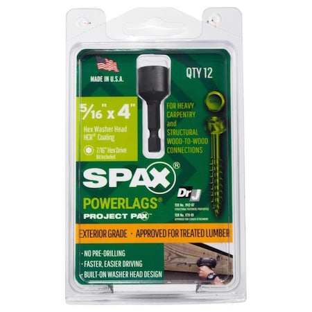 Spax SPAX PowerLags 5/16 in. X 4 in. L Washer High Corrosion Resistant ...