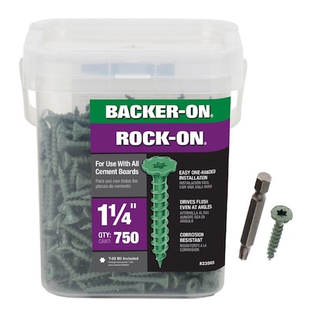 Backer-On Backer-On Rock-On No. 9 X 1-1/4 in. L Star Flat Head Serrated ...