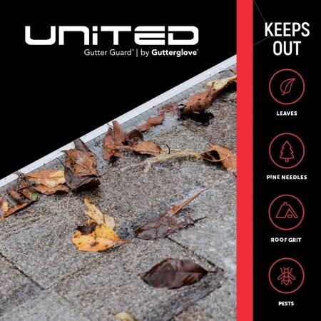 United Gutter Guard United Gutter Guard Gutterglove 5 in. W X 30 ft. L ...