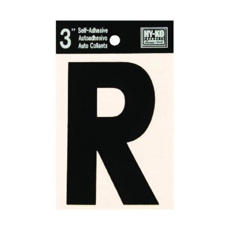 Hy-Ko 3 in. Black Vinyl Self-Adhesive Letter R 1 pc 30428 | Zoro