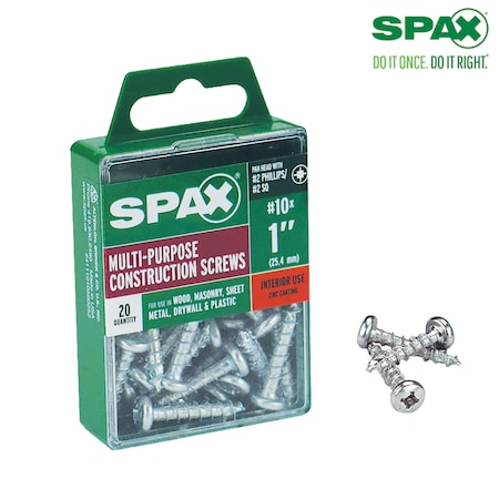Spax SPAX No. 10 X 1 in. L Phillips/Square Zinc-Plated Serrated Multi ...