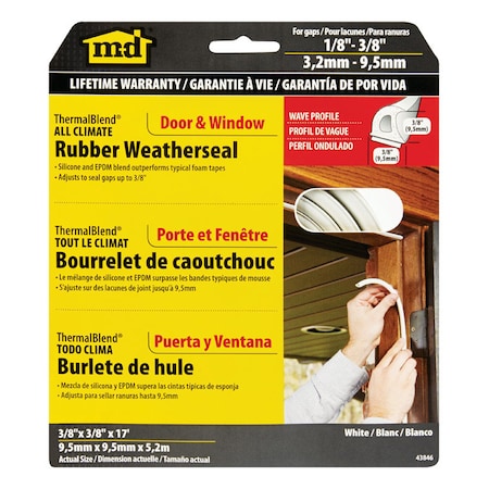 M-D Building Products PLATINUM White EPDM Rubber Foam Weatherstrip For ...