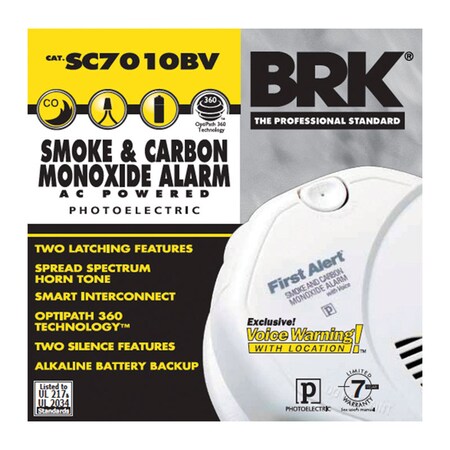 First Alert Smoke/Co Alarm & Voice SC7010BV | Zoro