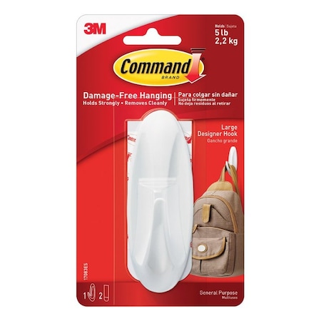 Scotch 3M Command Large Plastic Designer Hooks 4.125 in. L 1 pk 17083ES ...