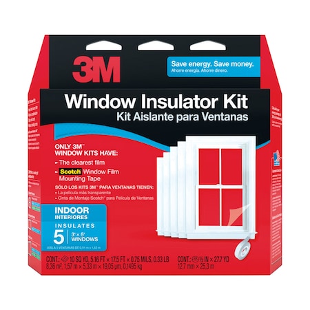 3M 3M Clear Plastic Window Insulation Kit For Windows 17.5 ft. L X 0.75 ...