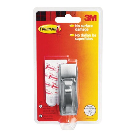 Command 3M Command 3-1/8 in. L Brushed Nickel Metal Medium Hook 3 lb ...