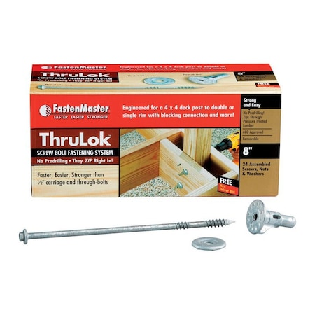 Fastenmaster #8 Hex Head Cap Screw, Galvanized Steel, 8 in L FMTHR008 ...