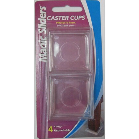 Magic Sliders Magic Sliders Plastic Caster Cup Clear Square 1-13/16 in ...