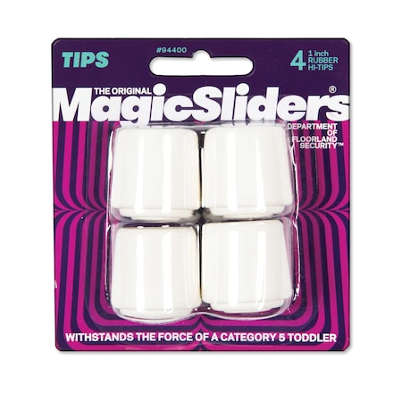 Magic Sliders Magic Sliders Rubber Leg Tip White Round 1 in. W 4 pk ...