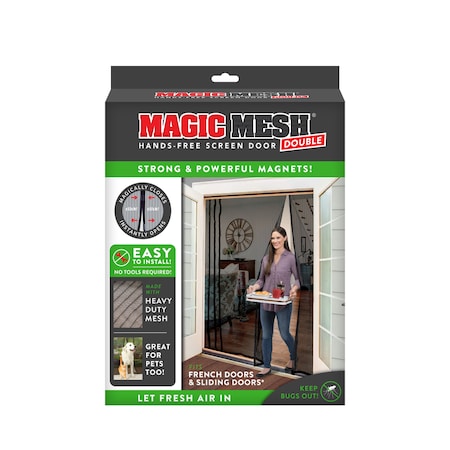 Magic Mesh Magic Mesh 83 in. H X 75 in. W Black Mesh Hands-Free ...