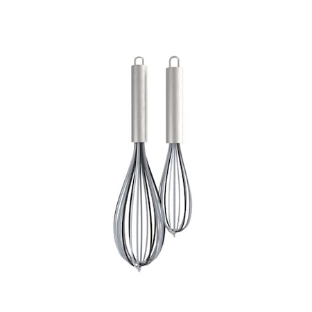 Core Kitchen Core Kitchen Gray Silicone/Stainless Steel Whisk Set ...