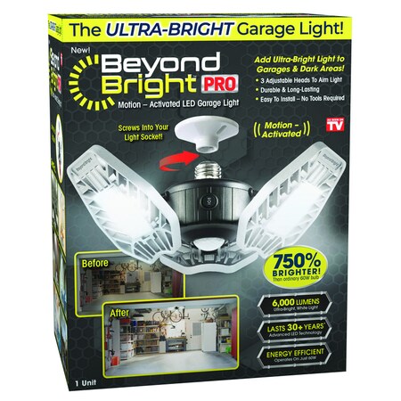 Beyond Bright Beyond Bright Motion Activated LED Garage Light Plastic 1 ...