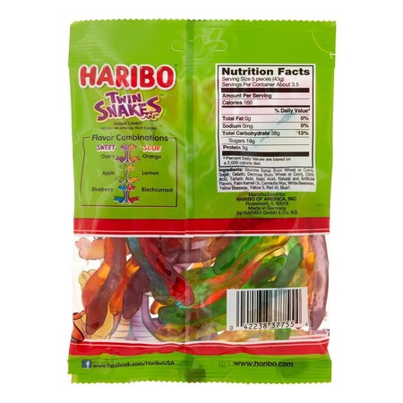 Haribo Twin Snakes Sweet/Sour Gummi Candy 5 oz, 12PK 624670 | Zoro