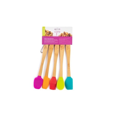 Core Home Core Kitchen Assorted Bamboo/Silicone Mini Utensil Set ...
