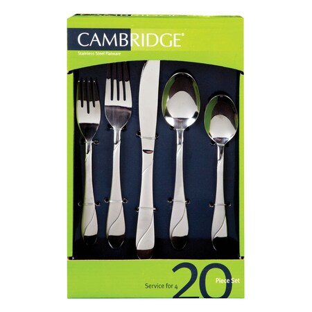 Cambridge Flatware Set Swirl 20Pc 32620CSLG12 | Zoro