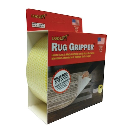 Rug Gripper Lok-Lift 2.5 in. W X 60 ft. L Reversible Scrim Indoor Rug ...
