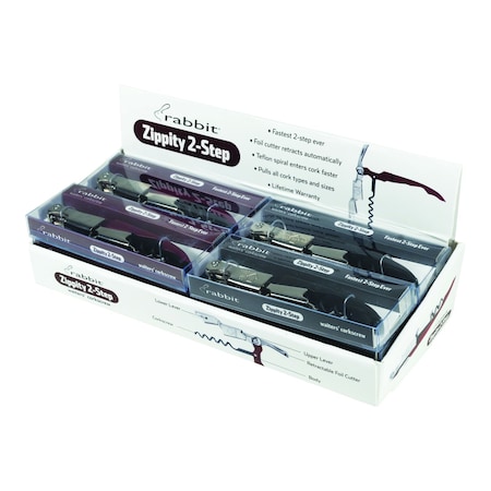 Metrokane Rabbit Red Teflon Wine Opener W5622N | Zoro