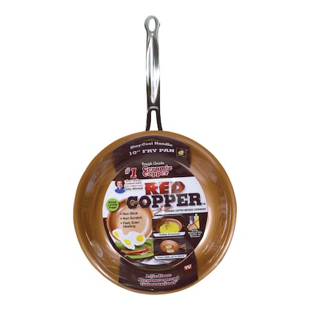 Red Copper BulbHead Red Copper Ceramic Copper Fry Pan 10 in. Red 10687 ...
