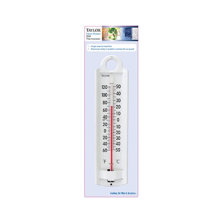 Taylor Taylor Tube Thermometer Aluminum White 8.86 in. 5135N | Zoro