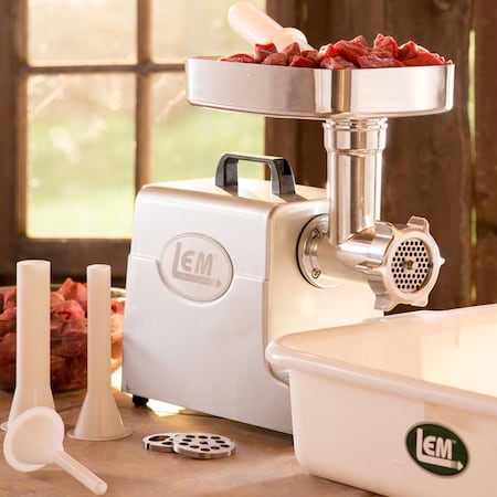 Lem LEM Mighty Bite Brushed Nickel Silver 1 speed 4.5 lb Meat Grinder ...