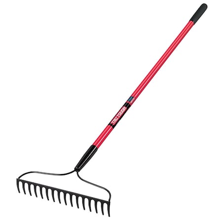 Truper Steel Tru-Tough Bow Rake, 16 Tines, 60-1/2 in L Fiberglass ...