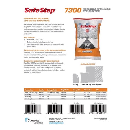 Safe Step Safe Step 7300 Calcium Chloride Pellet Ice Melt 50 lb 2317255 ...