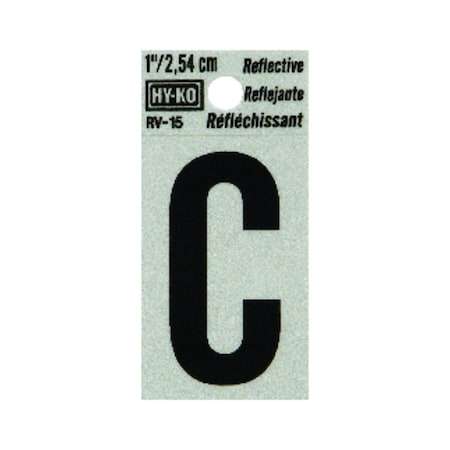 Hy-Ko 1 in. Reflective Black Vinyl Self-Adhesive Letter C 1 pc RV-15/C ...