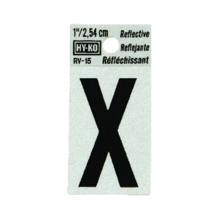 Hy-Ko 1 in. Reflective Black Vinyl Self-Adhesive Letter X 1 pc RV-15/X ...