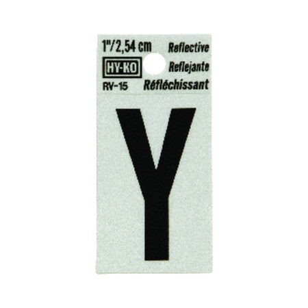 Hy-Ko 1 in. Reflective Black Vinyl Self-Adhesive Letter Yes 1 pc RV-15 ...