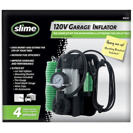 Slime Slime Pro Power 120 V 100 psi Garage Tire Inflator/Accessory Kit ...