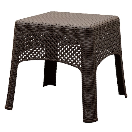 Adams Mfg Adams Earth Brown Square Resin Woven Side Table 8071-60-3731 ...