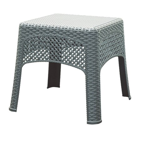 Adams Mfg Gray Square Resin Woven Side Table 8071-13-3731 | Zoro