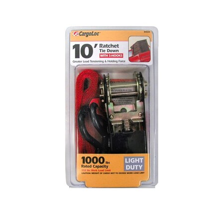 Allied International CargoLoc 1 in. W X 10 ft. L Red Tie Down w/Ratchet ...