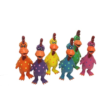 Multipet Globken Assorted Polka Dot Chicken Latex Squeaky Dog Toy Large ...
