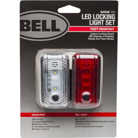 Bell Sports Radian 850 Plastic Locking Light Set Red/White 7133311 | Zoro