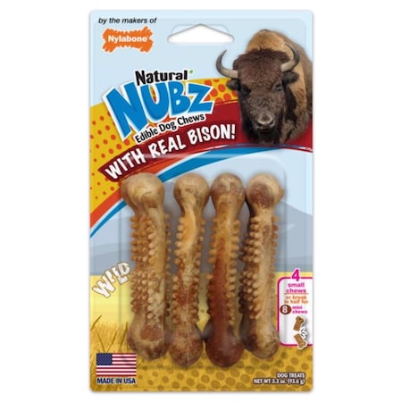 Nylabone Nubz Wild Bison Chews For Dogs 7.25 in. 1 pk NEN301VP4W | Zoro