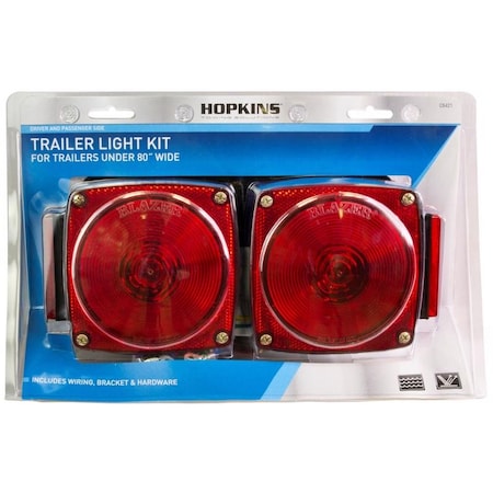Hopkins Hopkins Trailer Red Square Stop/Tail/Turn Light Kit C6421 | Zoro